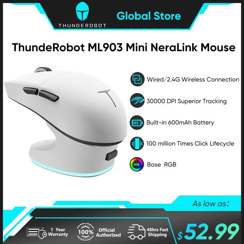 Mini Thunderobot Ml903 Neark Gaming Tri-Mode Bluetooth Wireless Mouse ...