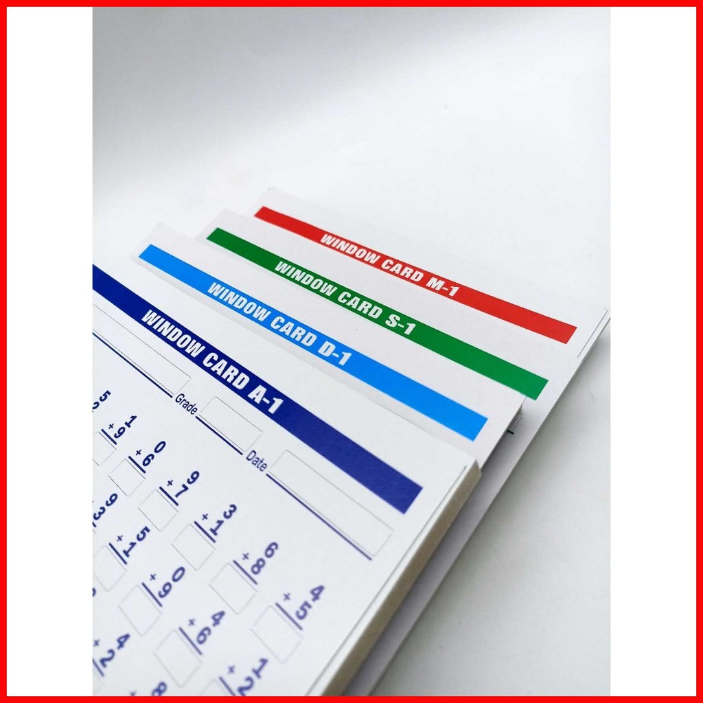 Window Card Sold per 50pcs / Ream (Multiplication, Subtraction ...