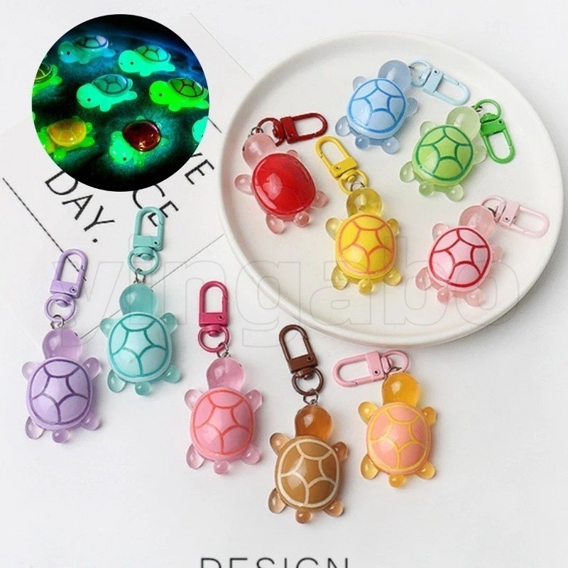 Cartoon Kuromi KT Melody Glow in the dark Turtle Keychain Pendant ...