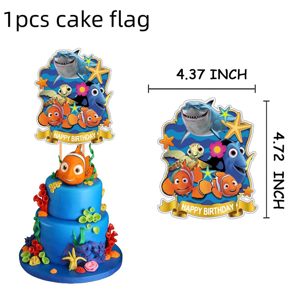 Finding Nemo Theme Birthday Party Decorations Card CakeTopper Balloons ...