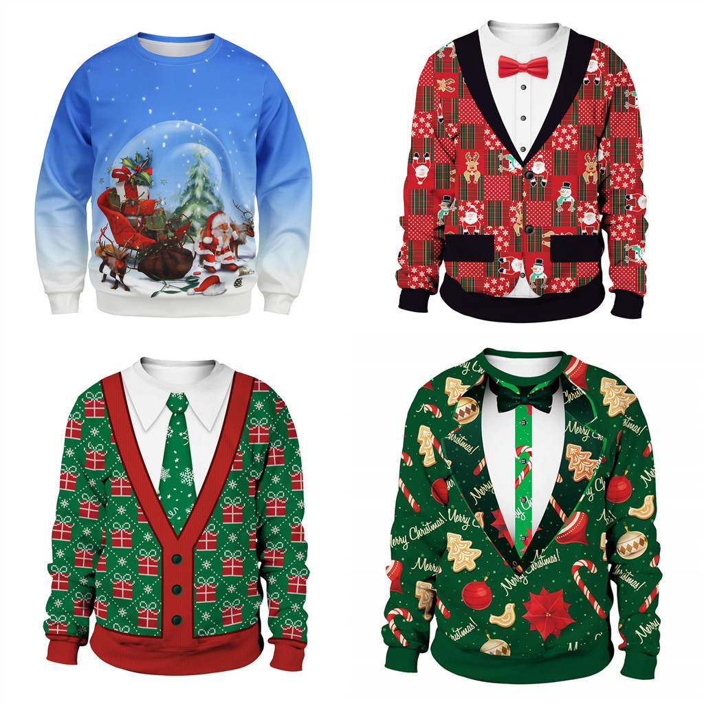 2025 Christmas Men'S Long-Sleeved Crew Neck Sweatshirt To Wear With ...