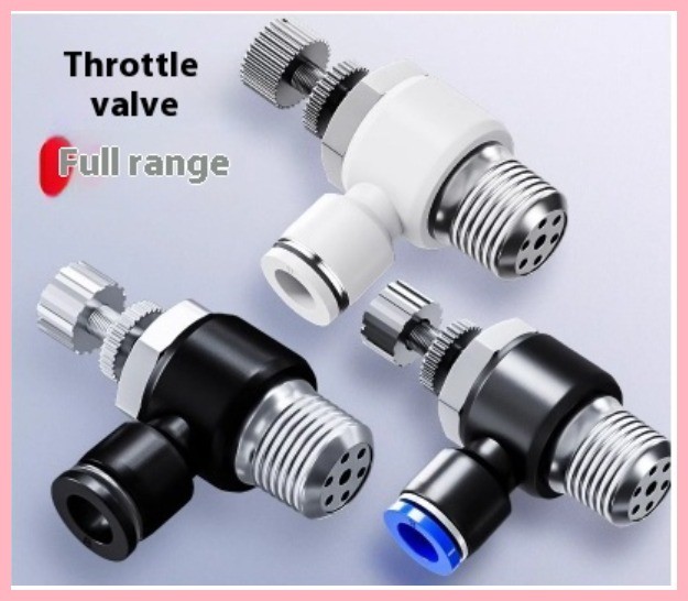Pneumatic Joint SL Pneumatic Trachea Quick Blue White Joint Throttle Valve Speed Regulating ...
