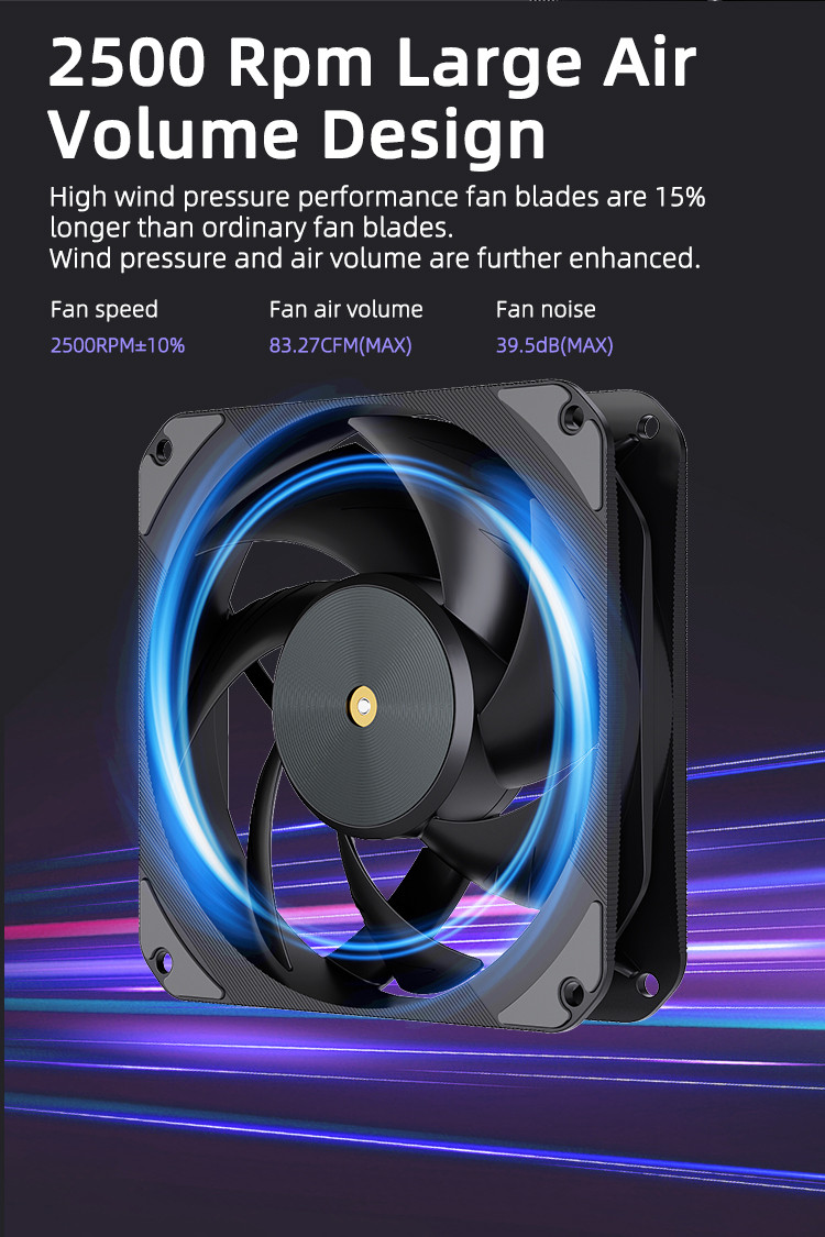 TEUCER T20 PC Fan S-FDB 12V 4Pin 2500RPM High Pressure Chassis Cooling ...