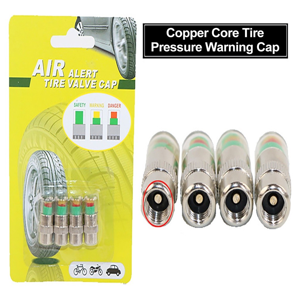ZR For 4Pcs Car Tire Pressure Gauge Monitor Valve Stem Tire Valve Cap ...