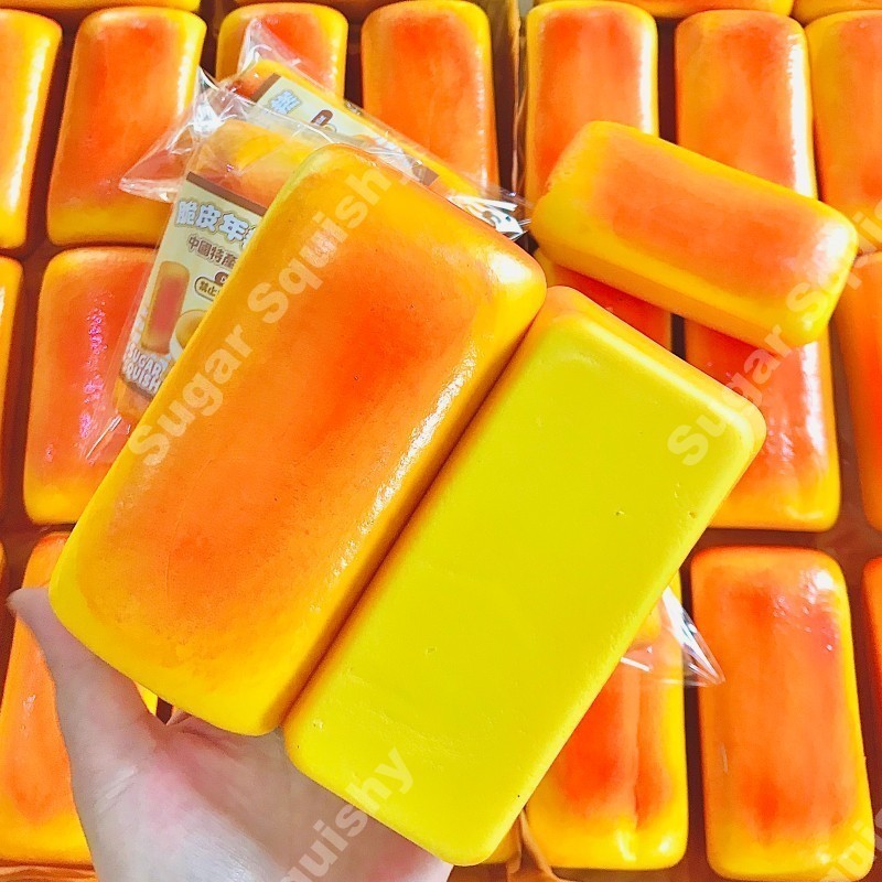Sugar Squishy Golden Rice Cake Strips Slow Rising Squishy | Shopee ...