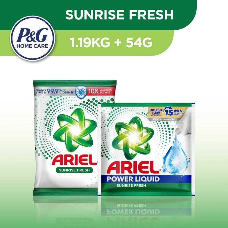 7A7 [Bundle] Ariel Powder Detergent Sunrise Fresh + 6+1 Sachets (1.19Kg ...