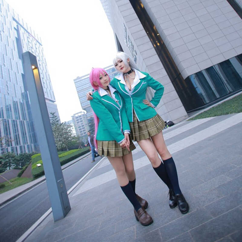 Anime Rosario Vampire Moka Akashiya Uniform Cosplay For Halloween ...