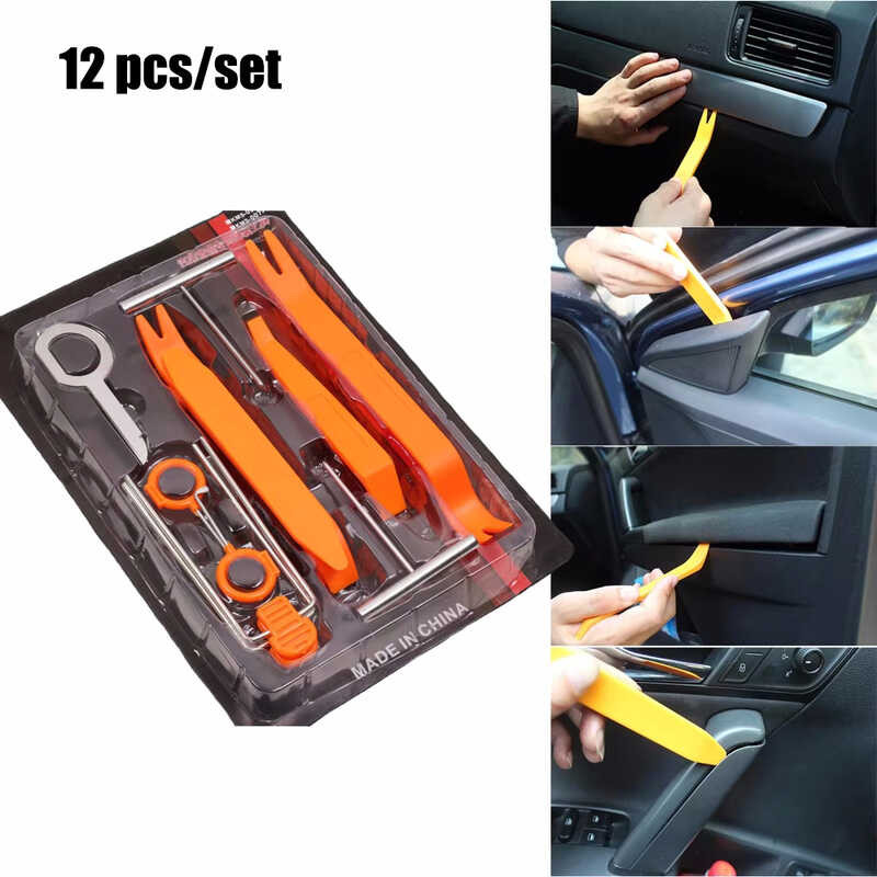 12Pcs Car Hand Tool Car Audio Disassembly Plastic Pry Bar Door Panel ...