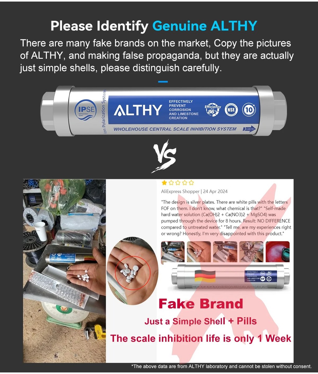 ALTHY IPSE Whole House Scale Inhibition Inline Water Softener System ...