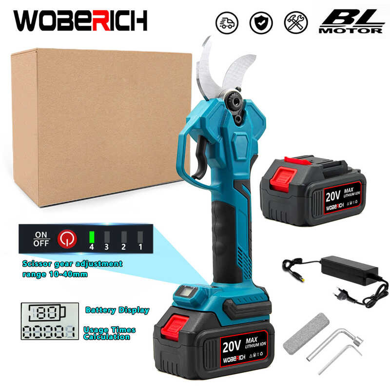 Brushless Cordless Pruner Shear 40Cm 4 Gear Fruit Tree Bonsai Pruning ...