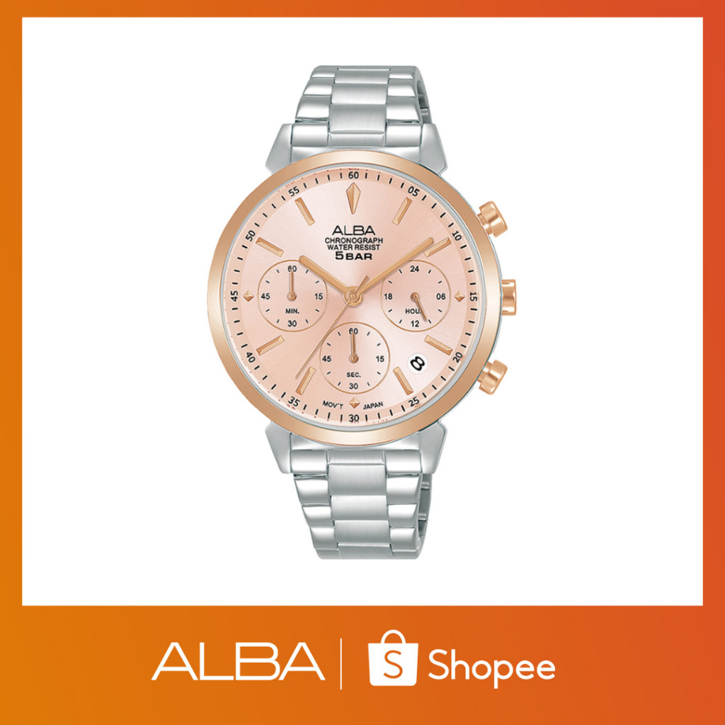 ALBA Philippines AT3H36X1 Pink Dial Stainless Steel Strap Women's ...