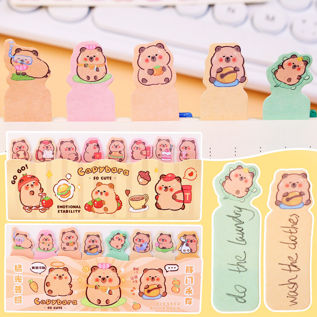 Kawaii Capibala Post It Paster - School Learning Office Index Stickers ...