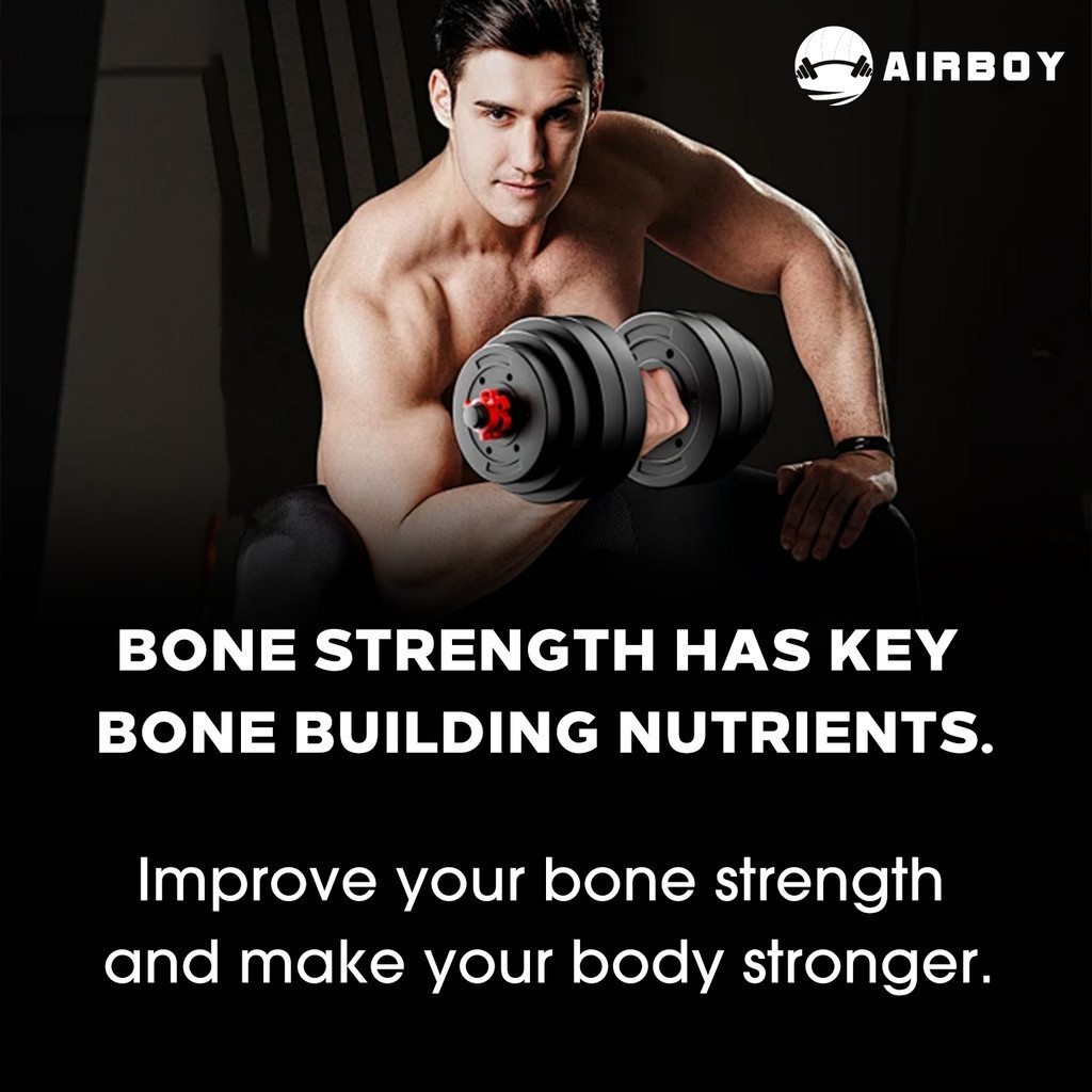 Airboy Bone Strength Supplement with Calcium, Magnesium, Vitamin D3, K2 ...