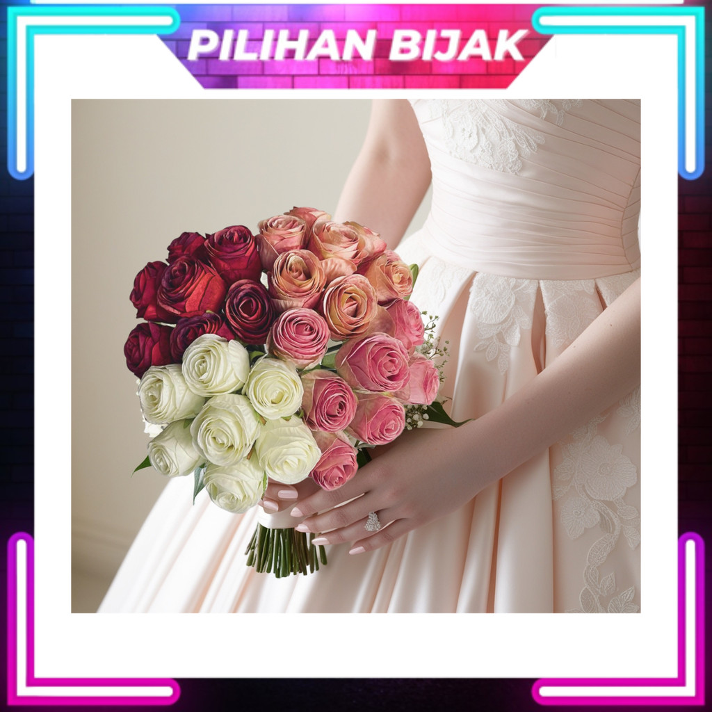 7 Heads Artificial Rose Artificial Flower Hand Bouquet Living Home ...