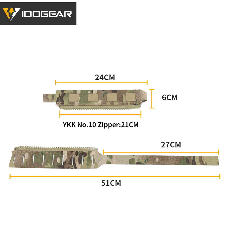 IDOGEAR Tactical Zipper Adapter Back Panel MOLLE for JPC FCPC FCSK3.0 ...
