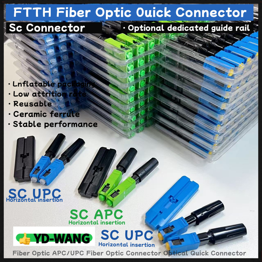 10pcs-50pcs FTTH SC APC Optical Fast fibe connector SC FTTH Fiber Optic ...