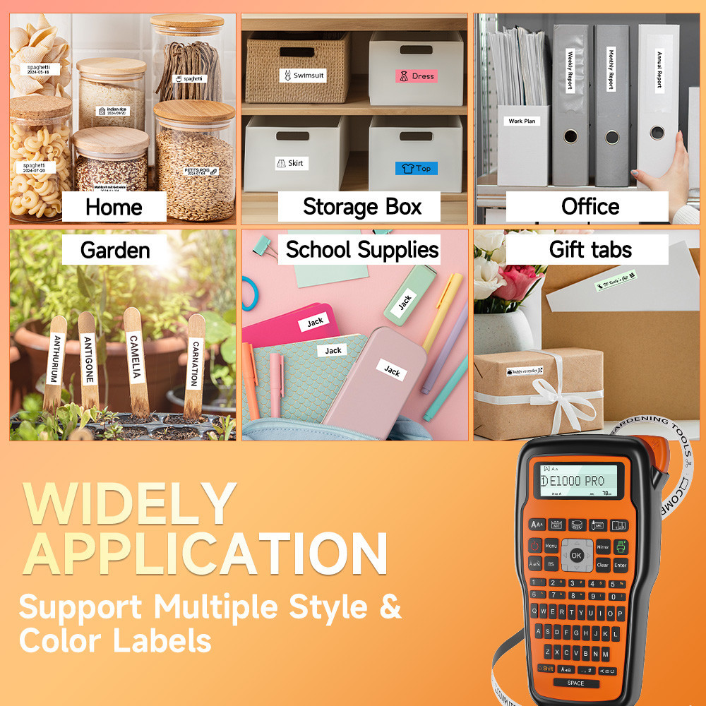 E1000 PRO Portable Printer Label Maker Tze-231 Label Printer Tape ...