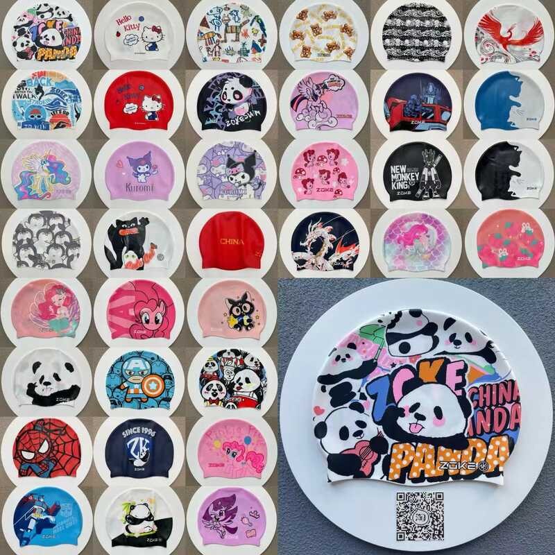 ZOKE professional silicone cartoon illustrates the swimming cap for ...