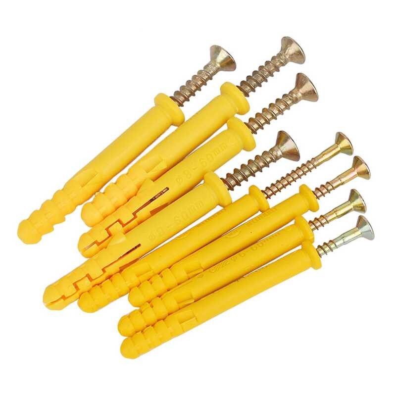 Golden colored long plastic expansion screw nylon self tapping rubber ...