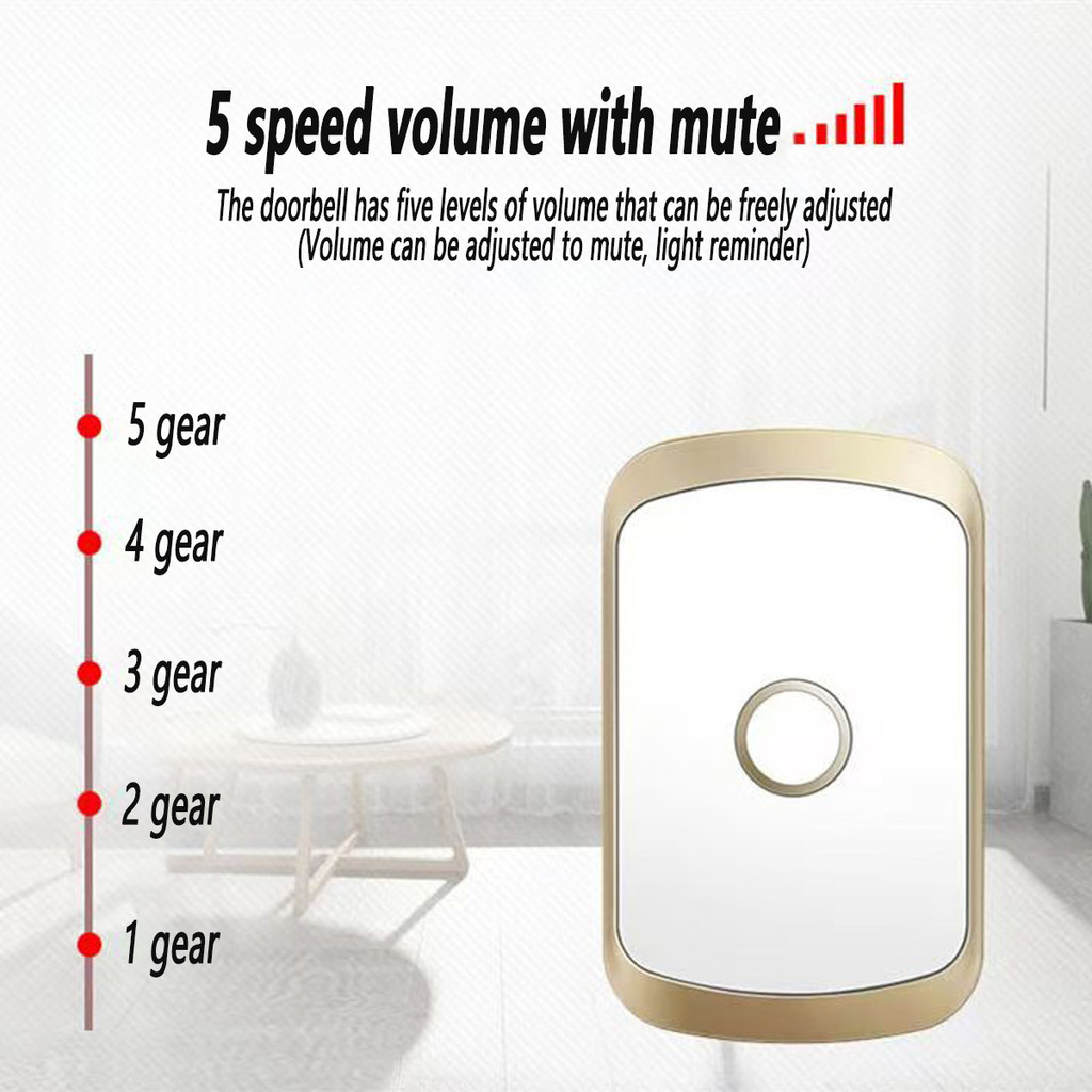 Intelligent Wireless Doorbell Waterproof Household Commercial Office ...