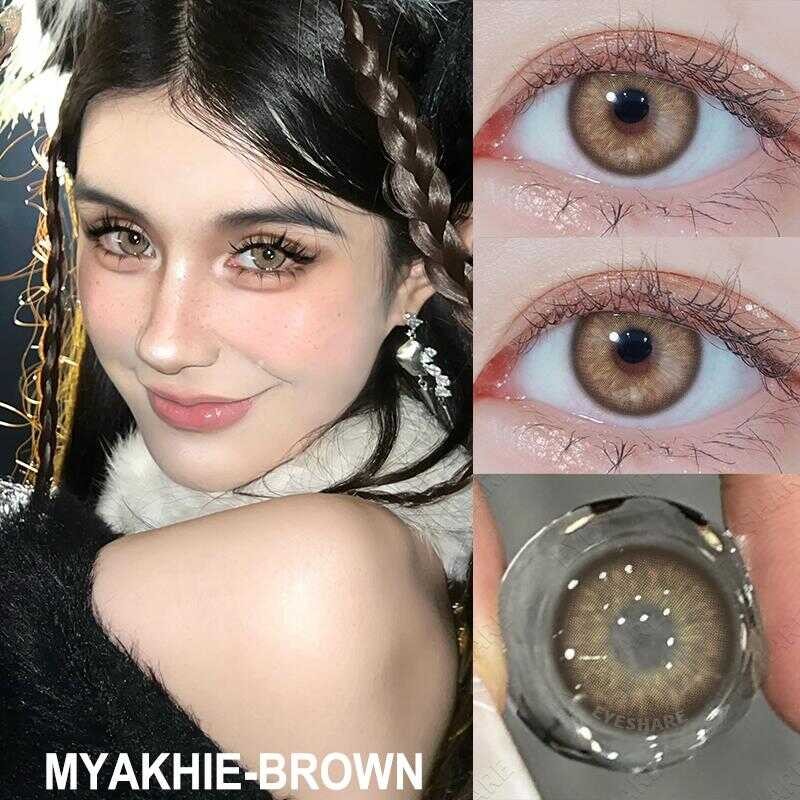 Eyeshare Lens MYAKHIE 1Pair Colored Contact Lenses With Grades Brown 14 ...