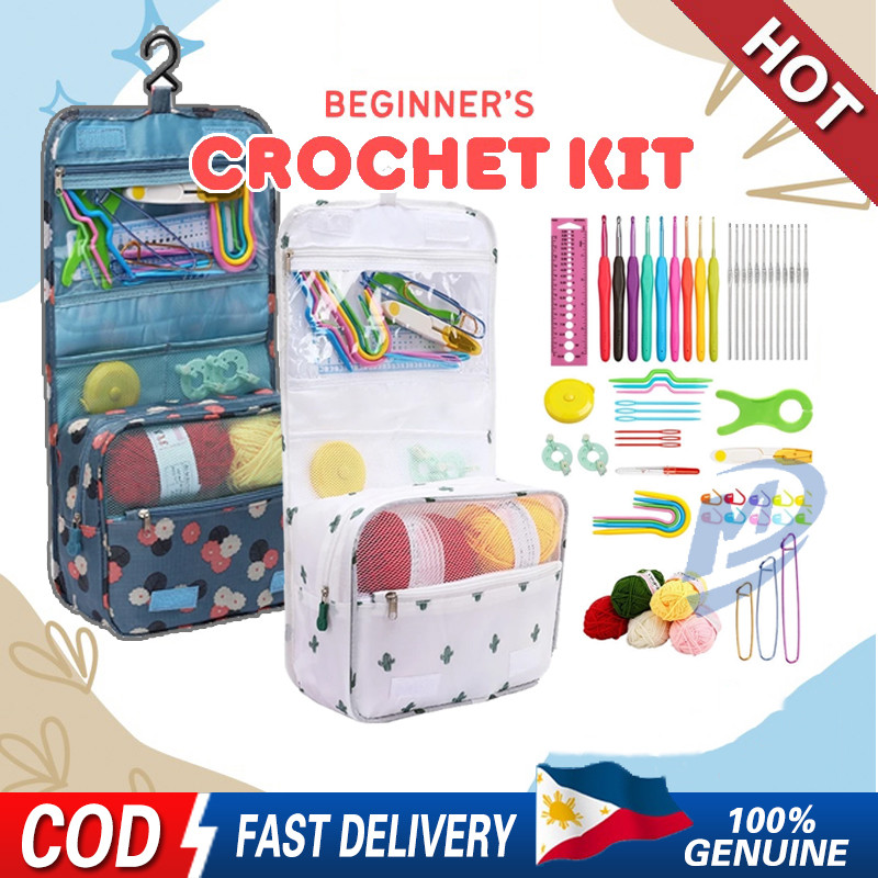 【cod】Crochet Knitting Kit Beginner Basic Set, 87 Pieces Milk Cotton ...
