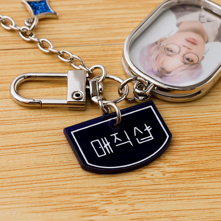 Kpop Idol BTS Bt21 High-definition Avatar Photo Keychain RM SUGA J Hope ...