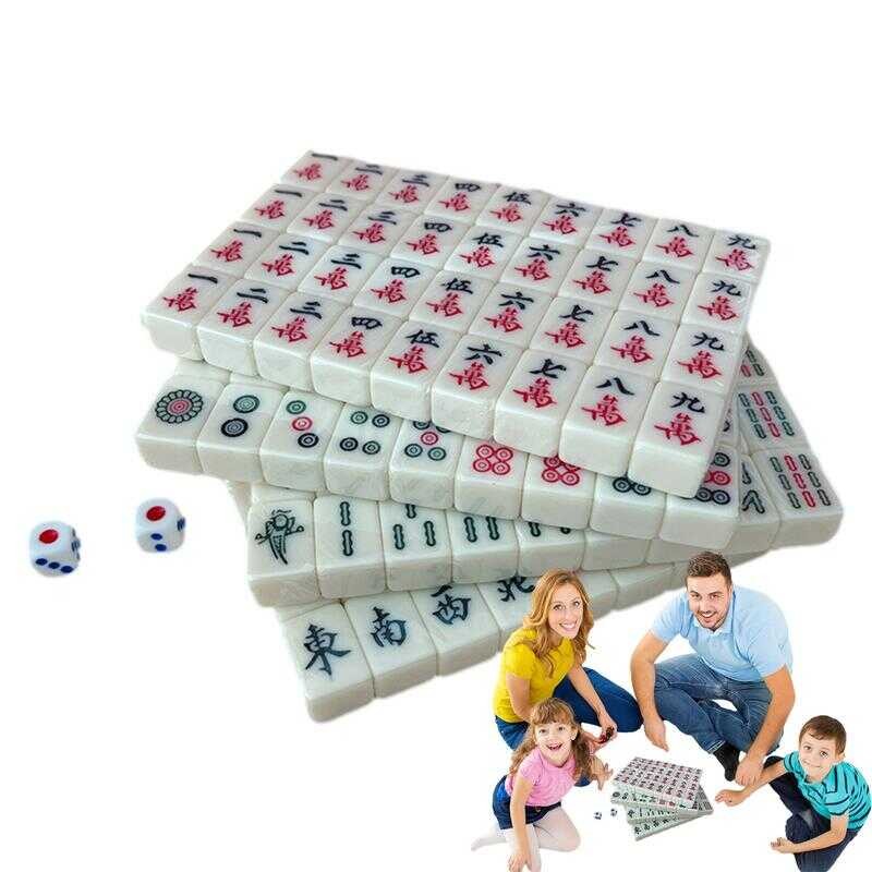 Mga Mini 8a8 Mahjong Set Lightweight Mahjong Sets Clear Engraving Mini ...