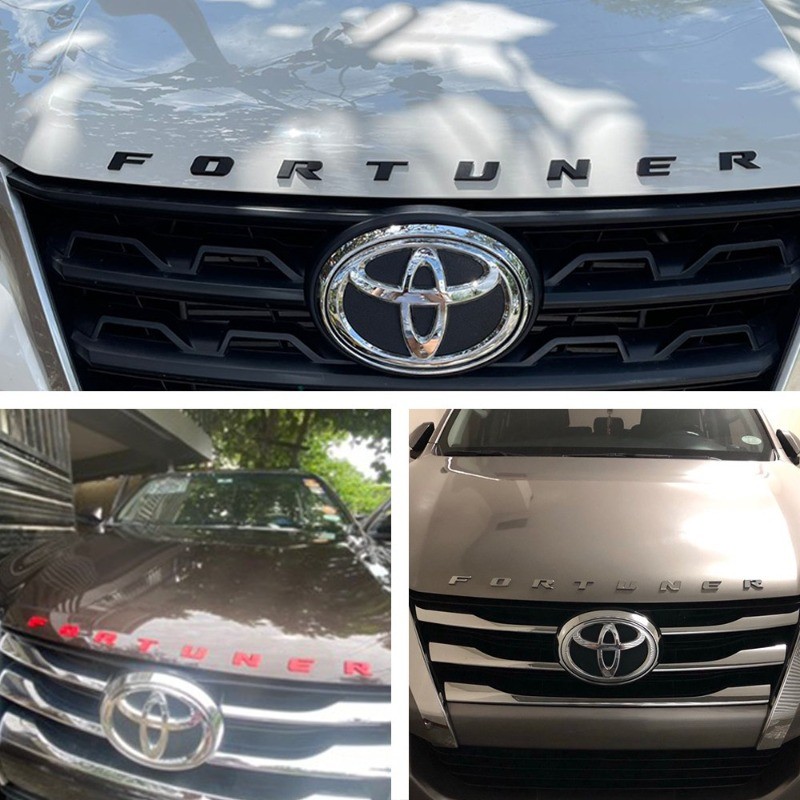 1 x ABS FORTUNER Letter Car Auto Front Hood Emblem Sticker For TOYOTA ...