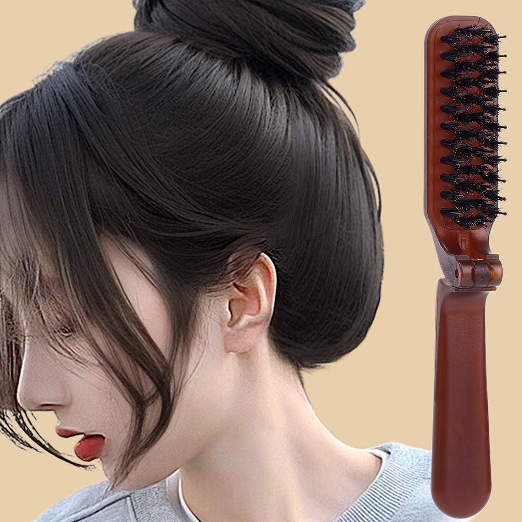 Amber Portable Boar Bristle Combs - Straight Curly Hair Dual-use New ...