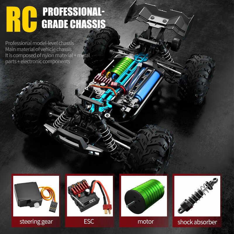 LY 1:16 70Km/H Brushless RC Car With LED Light 4Wd Remote Control Cars ...