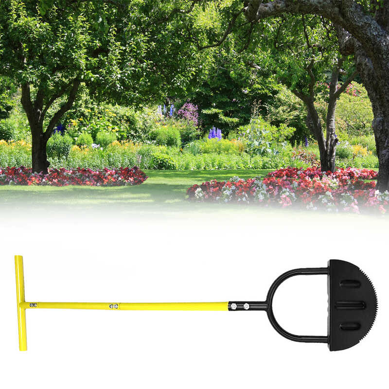 Moon Half Shovel Manual Saw-Tooth Garden Edger Long Handled Hand Lawn ...
