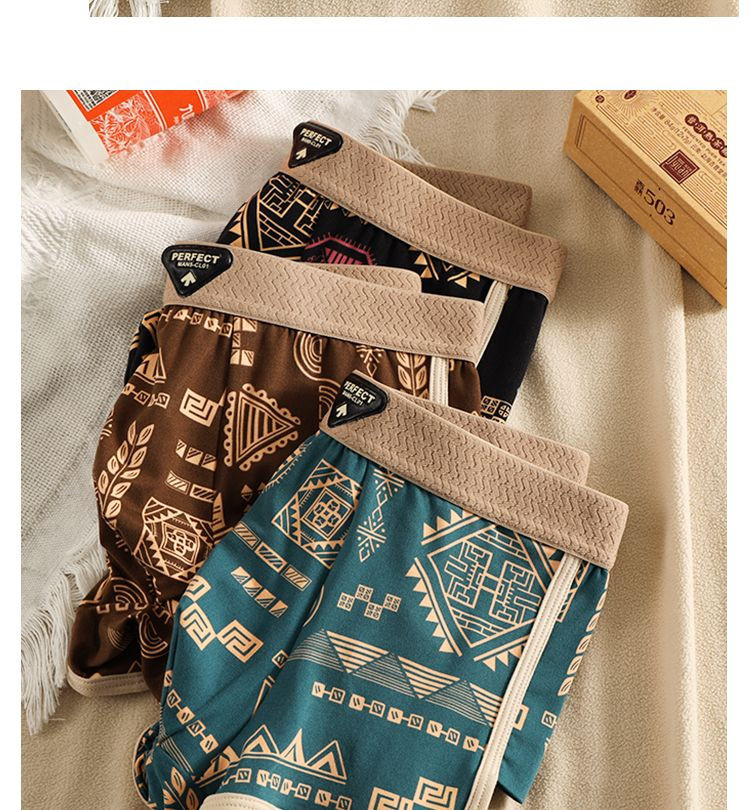 GOOD MiiOW Amaya Print Vintage Men Boxer Briefs Breathable Men ...