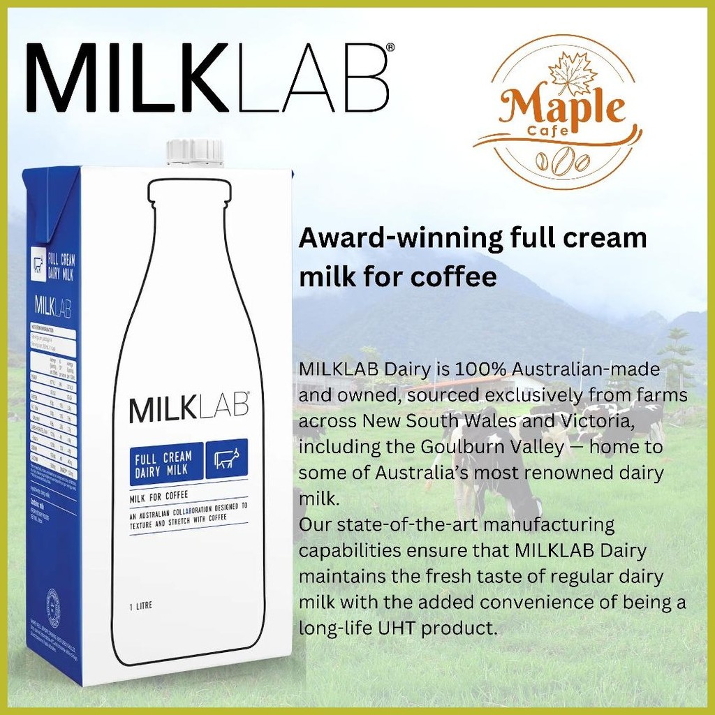MilkLab Full Cream Dairy Milk 1 Liter UHT - Award-winning full cream ...