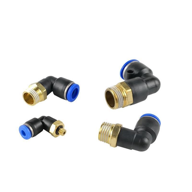 Pneumatic fast connector 90 degree L-shaped right angle elbow quick plug connector PL8-02/10 ...