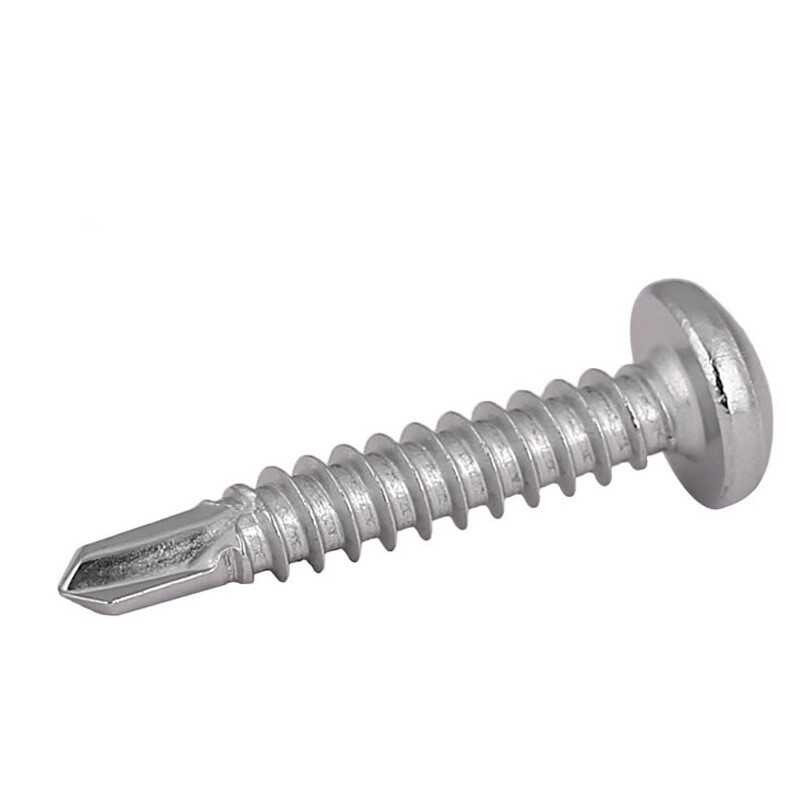 410 stainless steel cross groove pan head drill tail screw round head self tapping self drilling ...