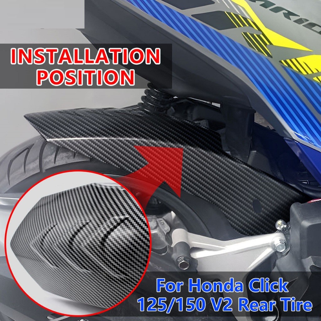 ADI TURBO Rear Tire Hugger Honda Click 125i 150i v4/v3/v2 Carbon White ...