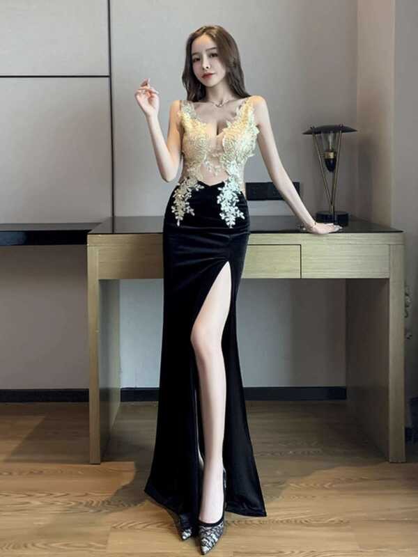 A Muse Goddess Nightclub Long Style Sexy Evening Dress Nightclub KTV ...
