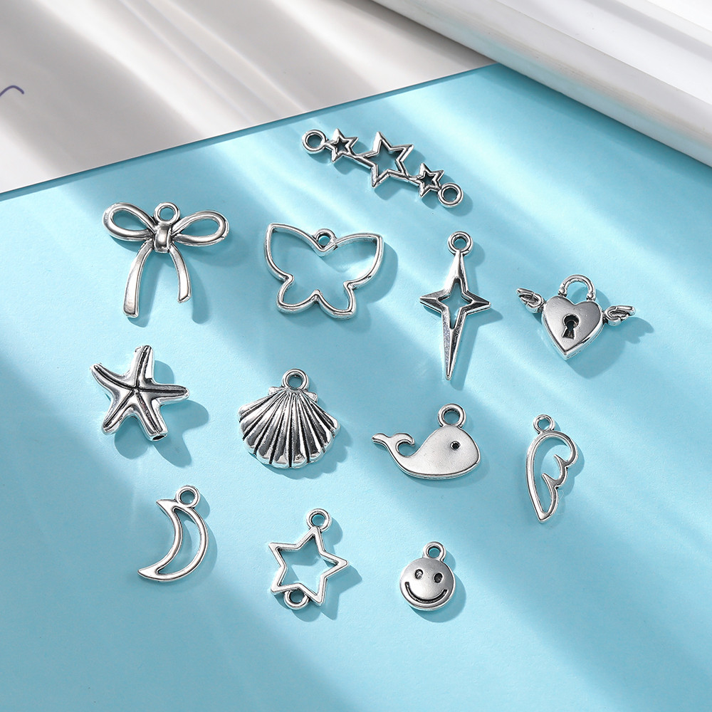St, kunkka 10Pcs Alloy Pendant Various Styles Star Shell Metal Pendant ...