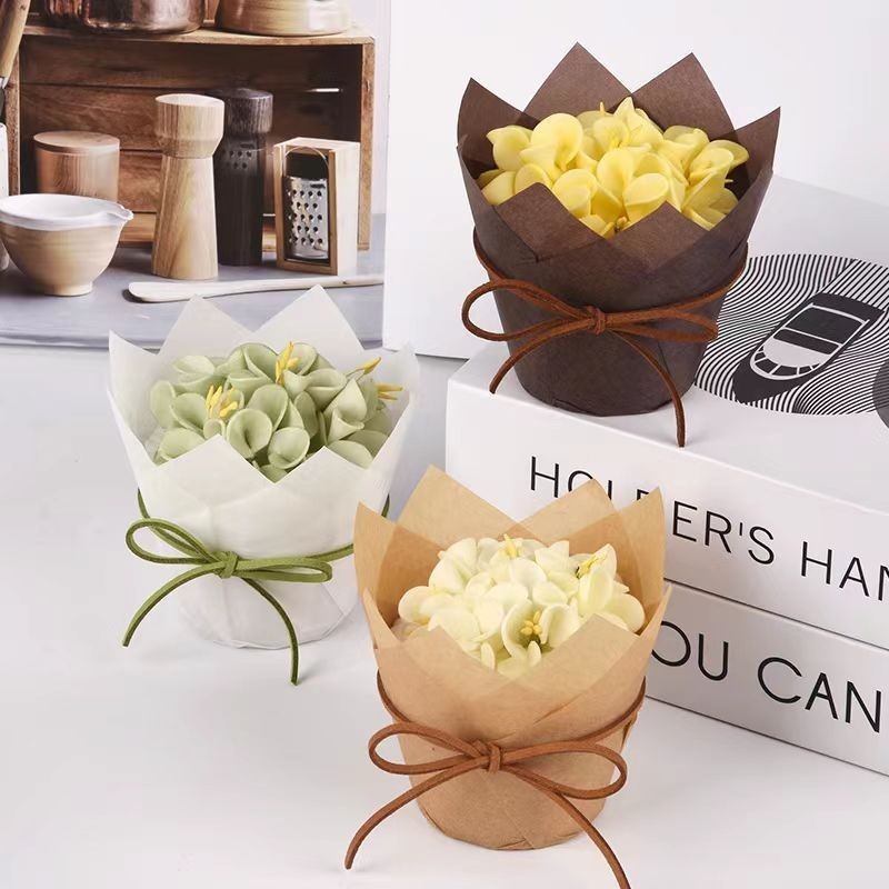 50 Pcs/set of Disposable Tulip Cake Paper Heat-resistant Cup Packaging ...
