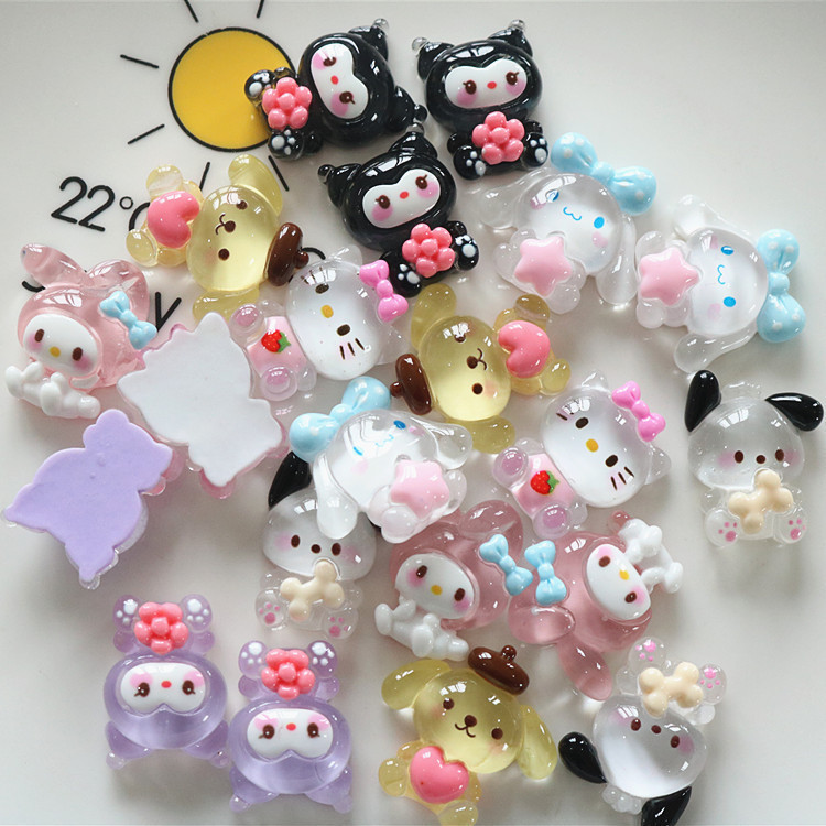 Cute Cinnamoroll Anime Jibbitz for Crocks Crystal Kuromi Jibbits Sanrio ...
