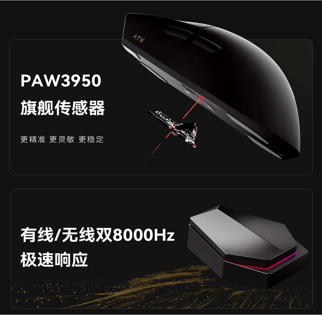 Atk X1 Pro Max Mouse X1 Ultra Wireless Bluetooth Mouse Paw3950/Ultra 8k Lightweight 49g 2 Mode ...