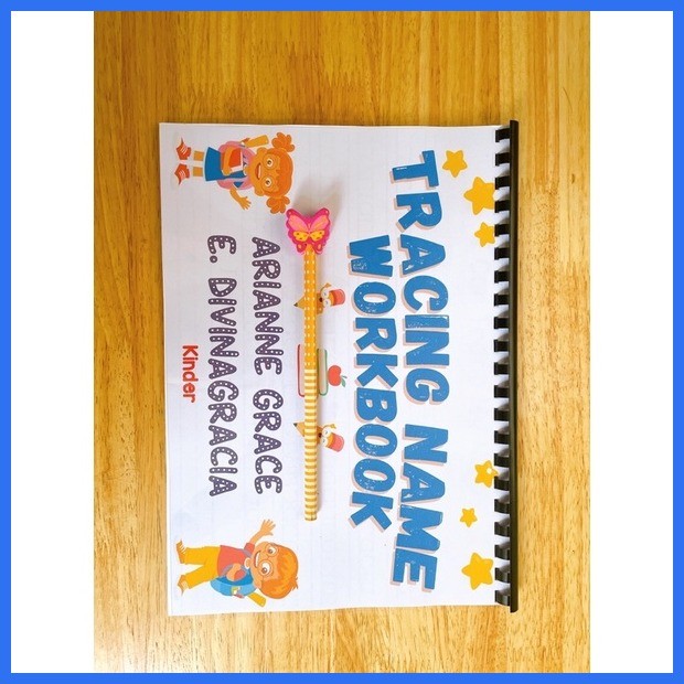 Tracing Name Workbook with FREE PENCIL ( 40 pages) with ringbind ...