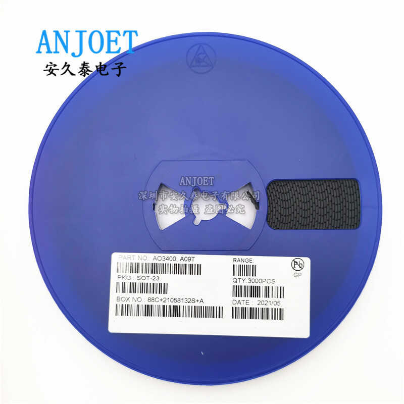 Surface mount AO3400A field-effect transistor SOT-23 silk screen A09T N ...