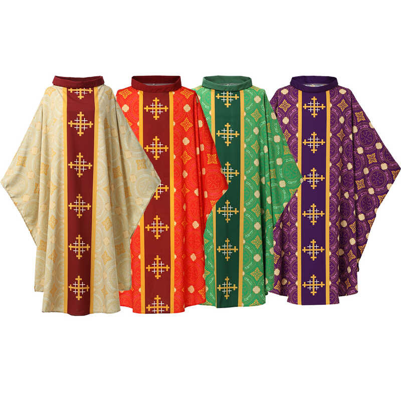 Men's Church Pastor Celebrant Chasuble Priest Vintage Robe Gown Cape ...