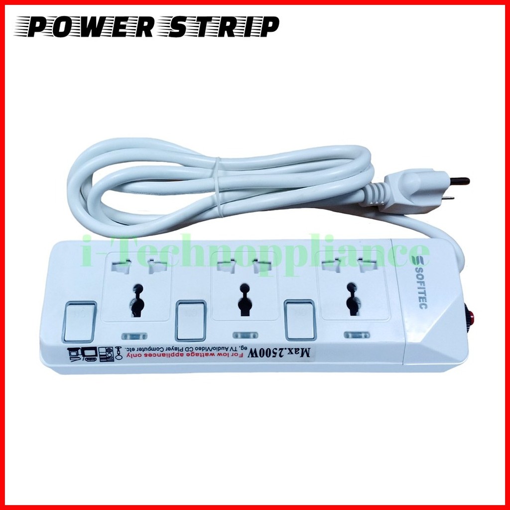 ♀ 2Meters Universal Extension Box Sofitec Multi Socket Power Board SPS ...