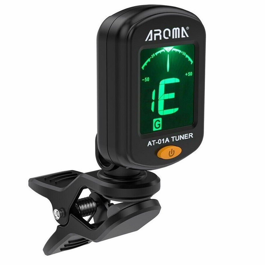 in stock AROMA AT-01A Clip-on Guitar Tuner Ukulele Violin Digital Pedal ...