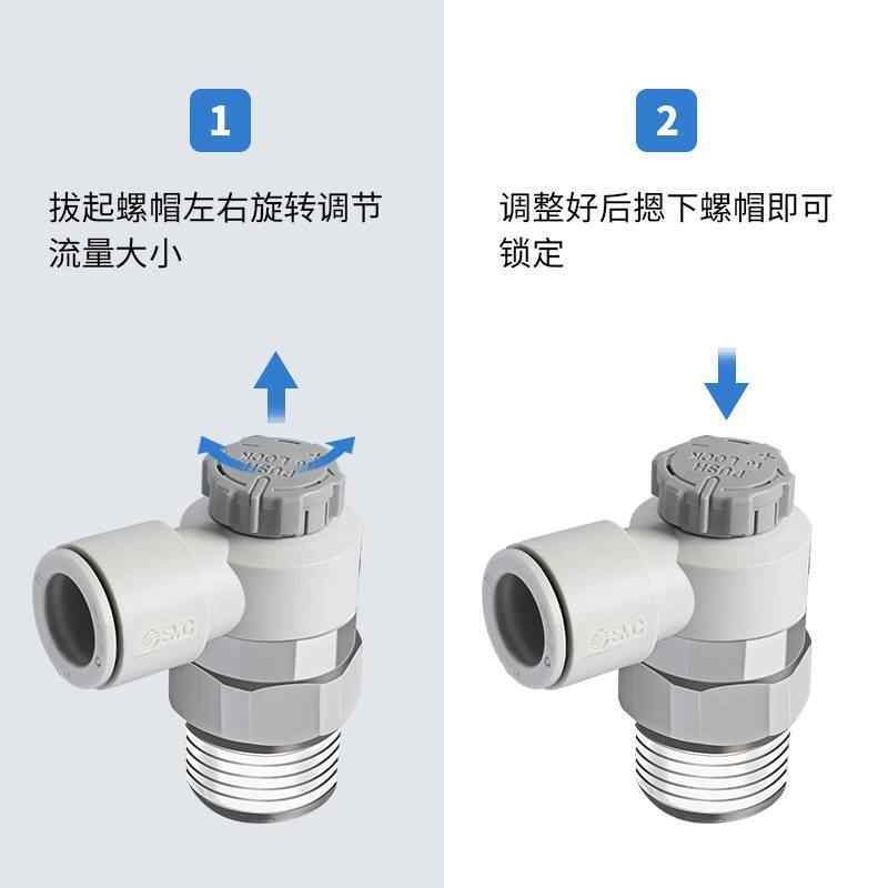 SMC pneumatic joint AS1201F/2201F-M5/01/02-04A/06A/08SA cylinder throttle speed control valve ...