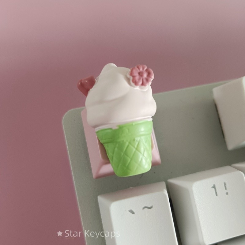 Custom Pink Kawaii Sakura Keyboard Keycaps Flower Artisan Key Caps for ...