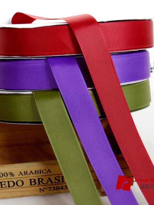 Malawak 2.5cm malawak matatag kulay ribbed doble-panig striped tela ng ...